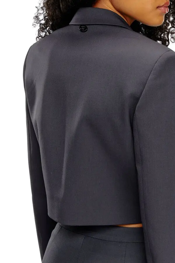 DIESEL® Cropped Blazer With Hook Buckle Closure