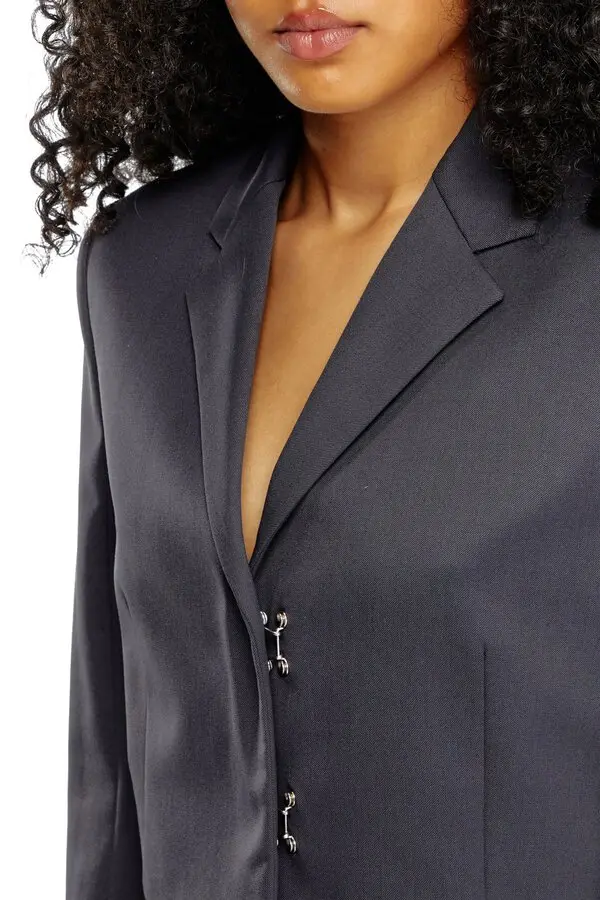 DIESEL® Cropped Blazer With Hook Buckle Closure
