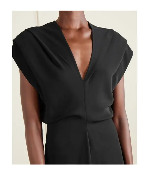Co Name V-neck Dress In Satin Knit