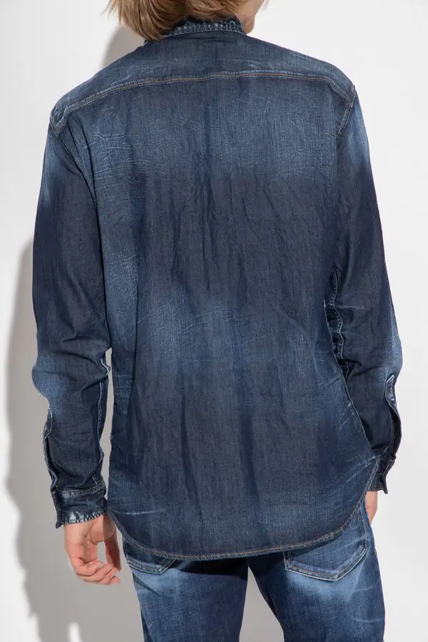 Dsquared2 Logo-plaque Buttoned Denim Shirt