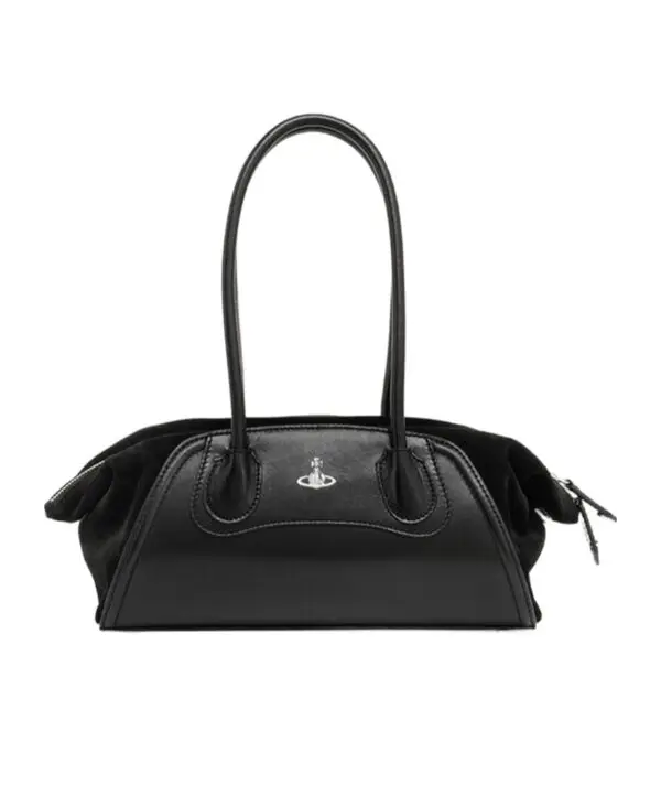 VIVIENNE WESTWOOD Small Shirley Orb Plaque Shoulder Bag - Black
