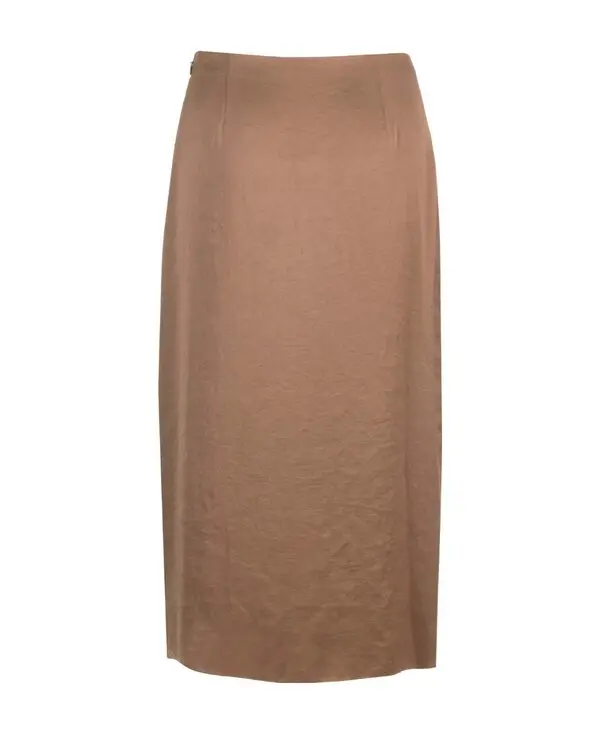 Theory Crushed Satin Wrapped Midi Skirt