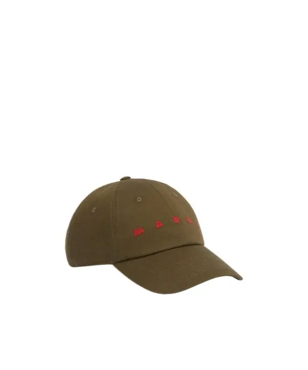 Marni Logo Embroidered Baseball Cap - Dark Sage