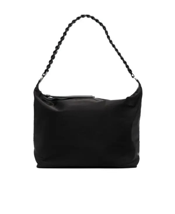 Kara Braided Strap Shoulder Bag - Black