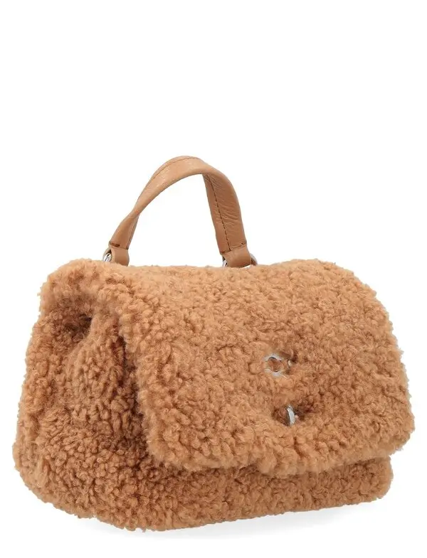 ZANELLATO Dolly Baby Bag In Teddy Faux Fur - Brown