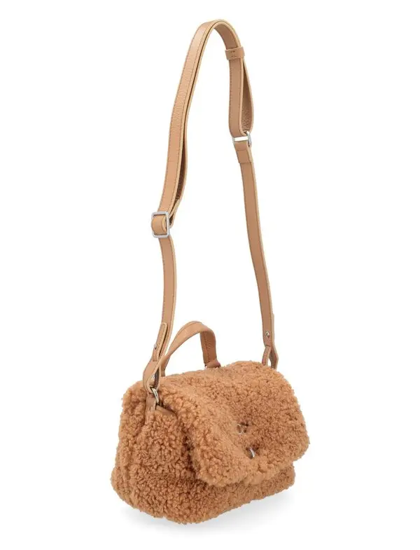 ZANELLATO Dolly Baby Bag In Teddy Faux Fur - Brown