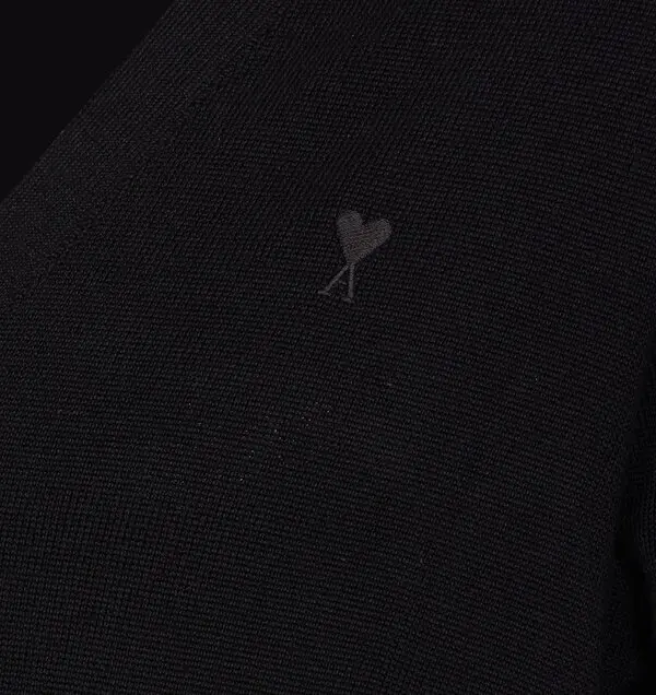 AMI Paris Logo Embroidered V-neck Cardigan