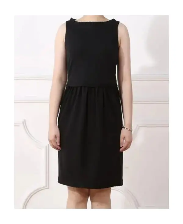 Emporio Armani Sleeveless Dress With Lotus Leaf Neckline Detail