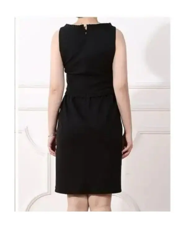 Emporio Armani Sleeveless Dress With Lotus Leaf Neckline Detail
