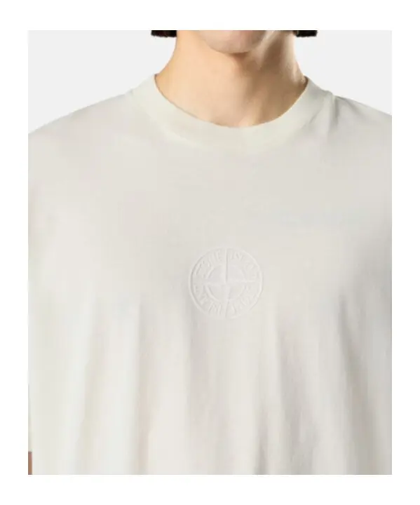 Stone Island Logo Printed Crewneck T-shirt