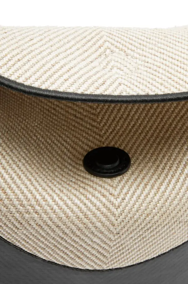 Loewe Compact Hammock Bag In Calfskin And Canvas - Black