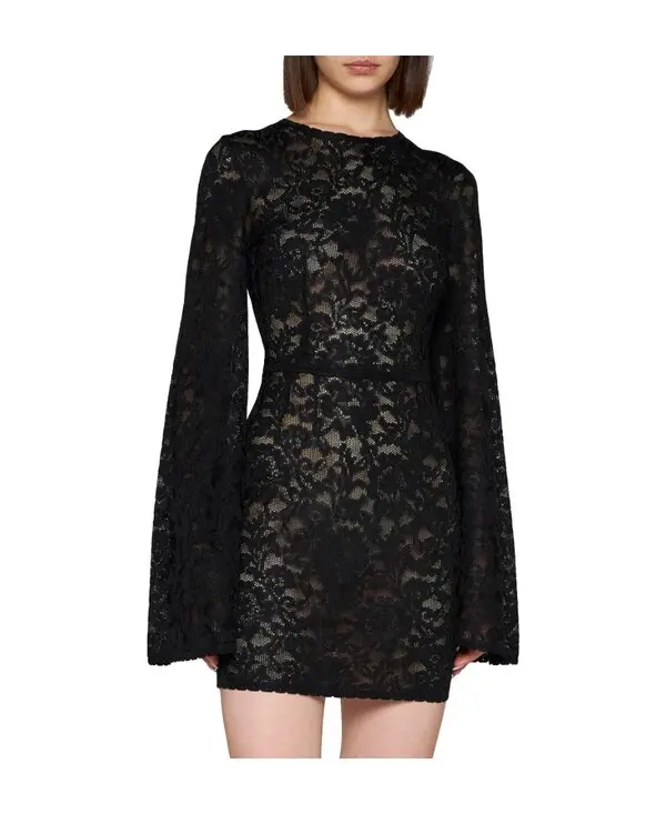 Dolce & Gabbana Long Sleeve Lace Mini Dress