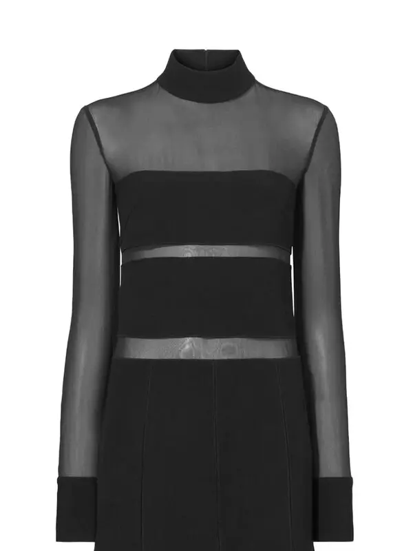 Proenza Schouler Sheer-panel Pleated Midi Dress