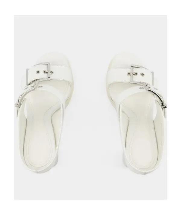 Alexander McQueen High-heeled Platform Sandals With Buckle Detailing - White