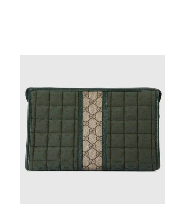 Gucci Gg Canvas Quilted Clutch