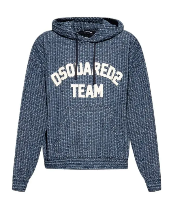 Dsquared2 Logo Patch Hoodie - Blue