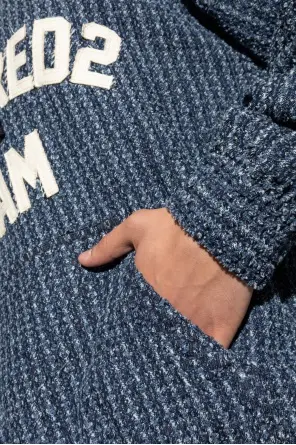 Dsquared2 Logo Patch Hoodie - Blue