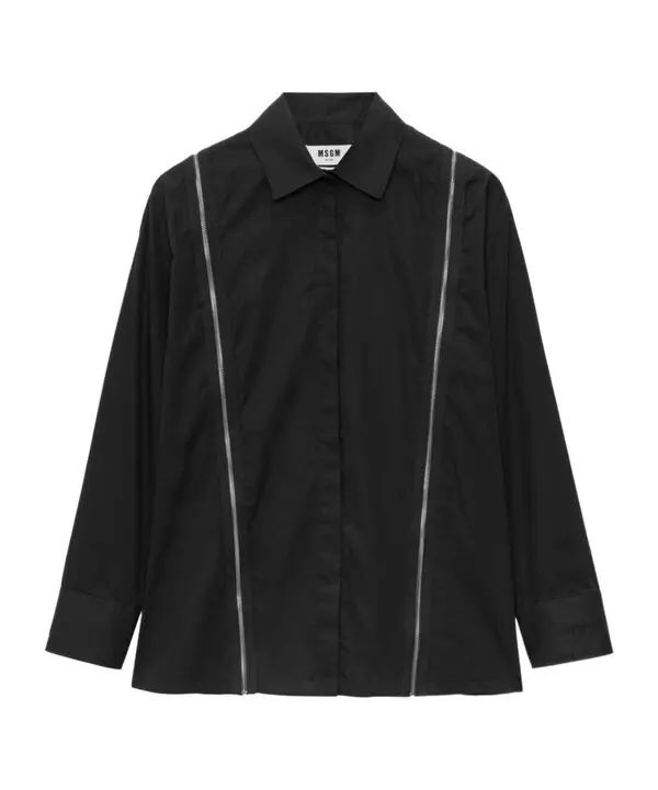 MSGM Zip-detailed Long-sleeve Shirt