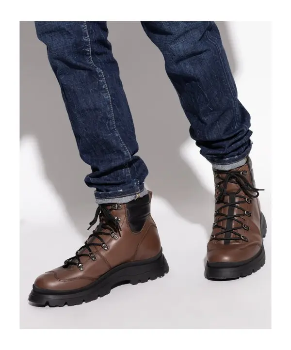 Hogan Lace-up Leather Boots
