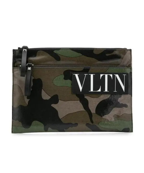 Valentino Garavani Vltn Camouflage Clutch - Black