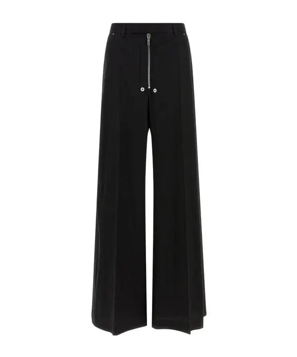 Rick Owens Concordian Tailored Flannel Wide-leg Trousers