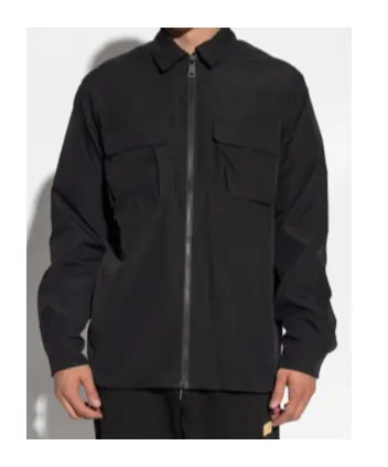 Versace Logo Embossed Shirt Jacket - Black