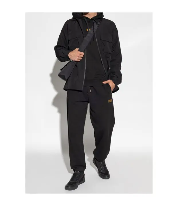 Versace Logo Embossed Shirt Jacket - Black