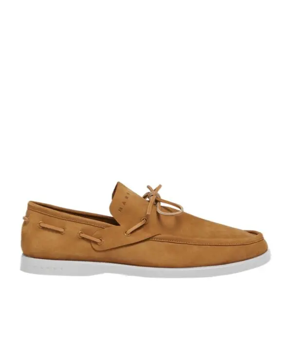 Marni Round Toe Lace-up Suede Shoes