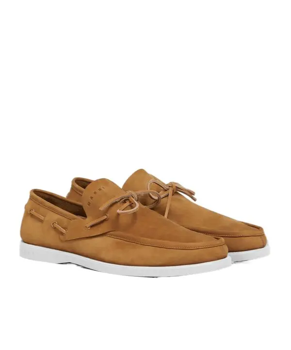 Marni Round Toe Lace-up Suede Shoes