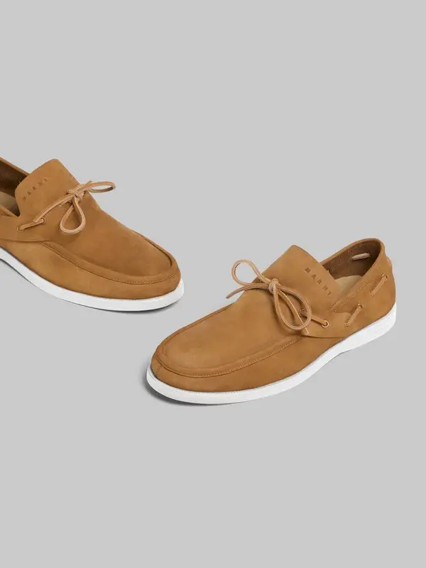 Marni Round Toe Lace-up Suede Shoes