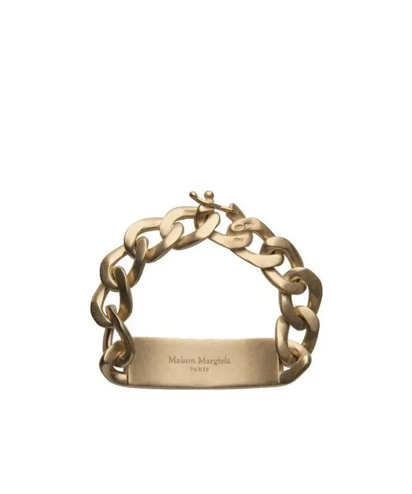 MAISON MARGIELA Engraved Curb Chain Bracelet - Golden
