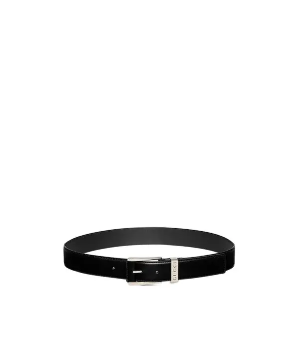 Gucci Squared Buckle Leather Belt - Black