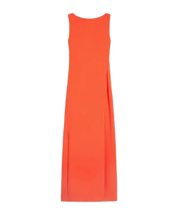 Max Mara Sleeveless Boat Collar Maxi Dress - Red