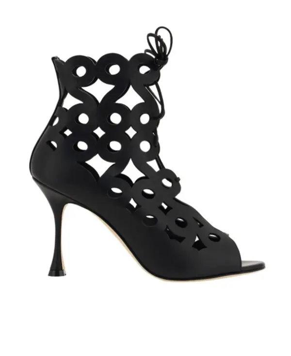 Manolo Blahnik Taralo Lace-up Boots - Black