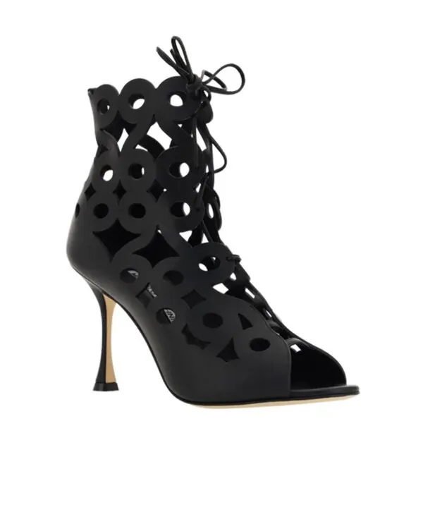 Manolo Blahnik Taralo Lace-up Boots - Black