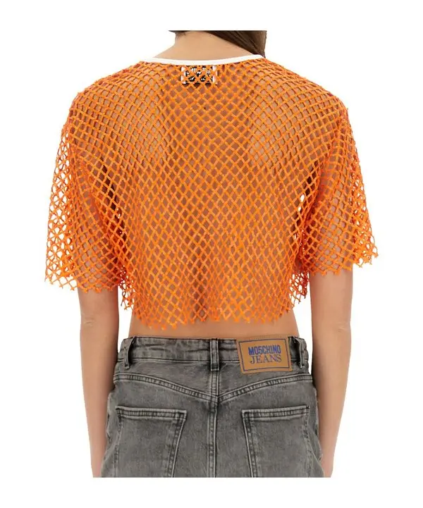 Moschino Cropped Mesh Top - Multicolor