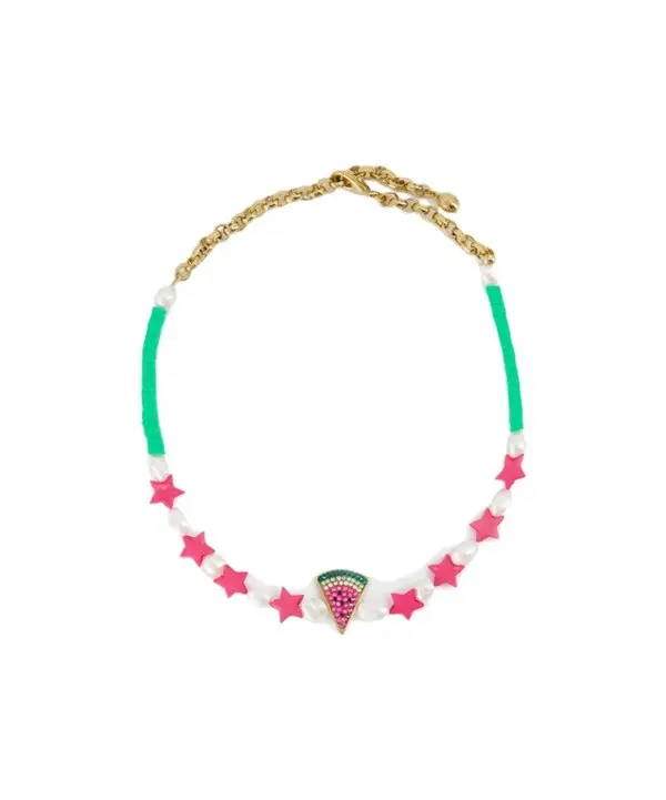 SHOUROUK Watermelon Slice Pendant Necklace - Multicolor