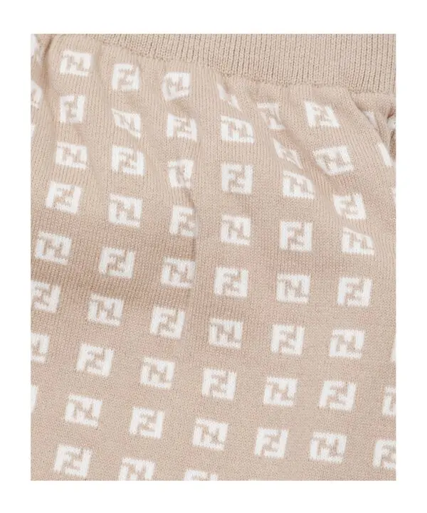 Fendi Elastic Waist Midi Skirt With Printed Pattern - Nude