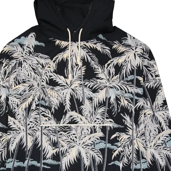 Palm Angels Long Sleeve Sweater With Palm Print - Black