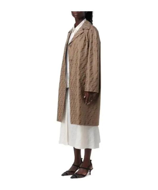 Fendi Ff Printed Long-sleeve Coat