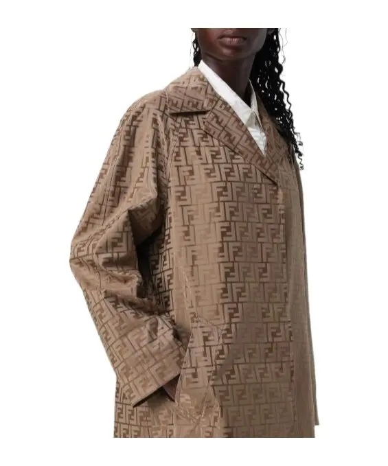 Fendi Ff Printed Long-sleeve Coat
