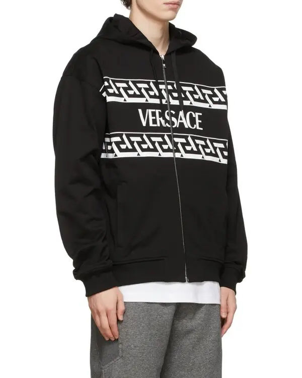 Versace Logo Printed Hooded Sweatshirt