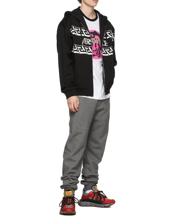 Versace Logo Printed Hooded Sweatshirt