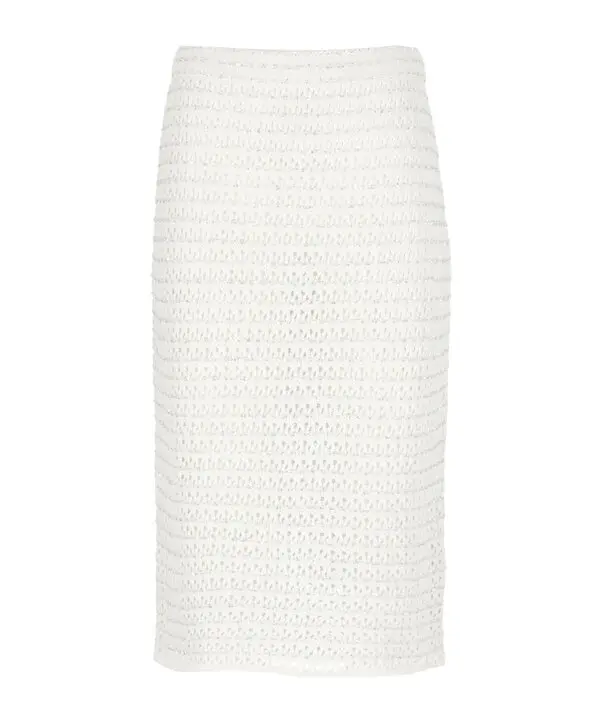 Fabiana Filippi Sequinned Open-knit Midi Skirt - White