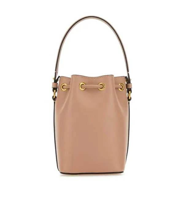 Valentino Garavani Vlogo Signature Drawstring Mini Bucket Bag - Nude