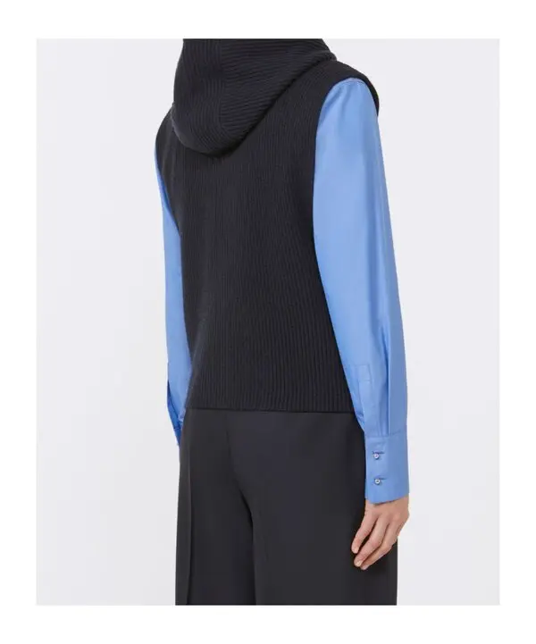 Max Mara Zip-up Drawstring Knitted Gilet