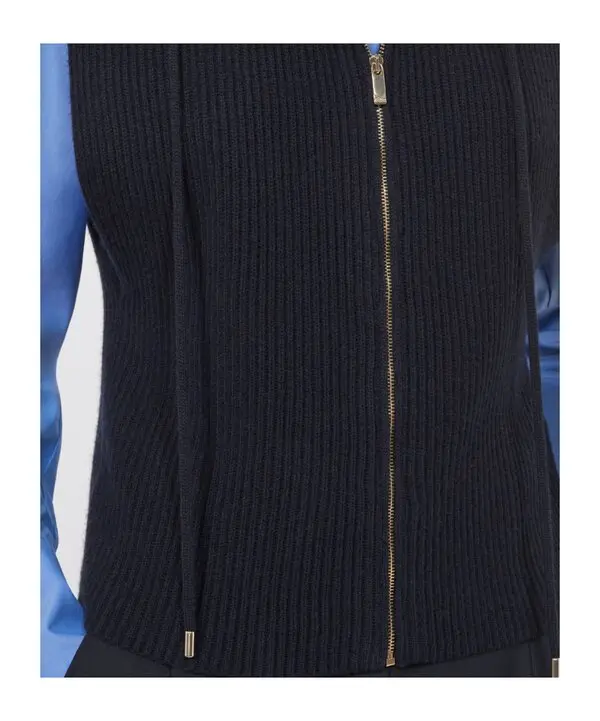 Max Mara Zip-up Drawstring Knitted Gilet