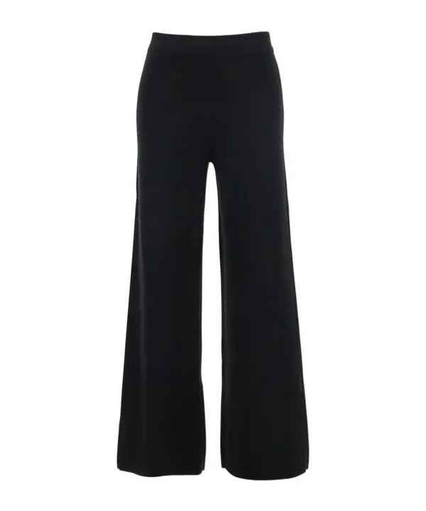 P.a.r.o.s.h Wool And Cashmere Wide Leg Trousers - Black