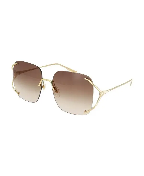 Gucci Square Frame Rimless Sunglasses