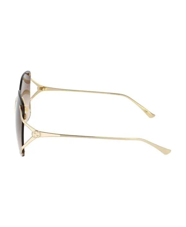 Gucci Square Frame Rimless Sunglasses